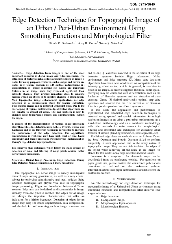 (PDF) Edge Detection Technique for Topographic Image of an Urban / Peri-Urban Environment Using ...