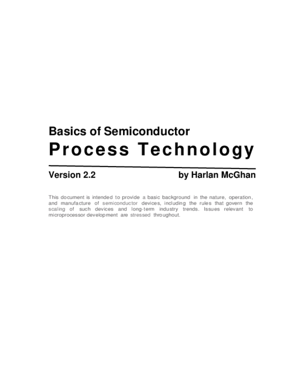 (PDF) Basics of Semiconductor Process Tech version 2.2