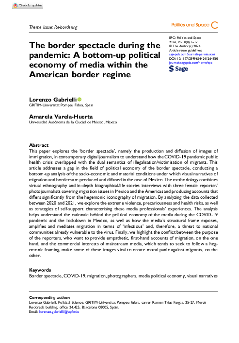 (PDF) The border spectacle during the pandemic: A bottom-up political ...