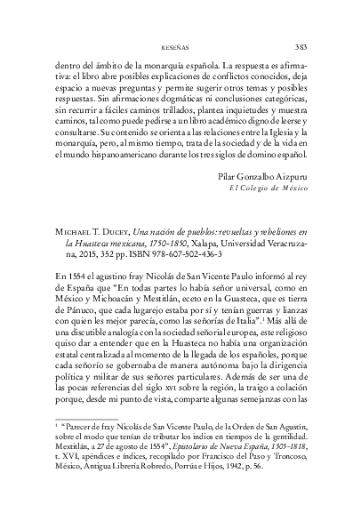 (PDF) Sobre Michael T. Ducey, Una nación de pueblos: revueltas y ...