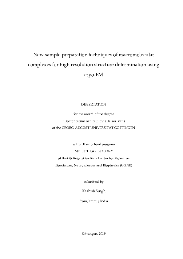 (PDF) New sample preparation techniques of macromolecular complexes for ...