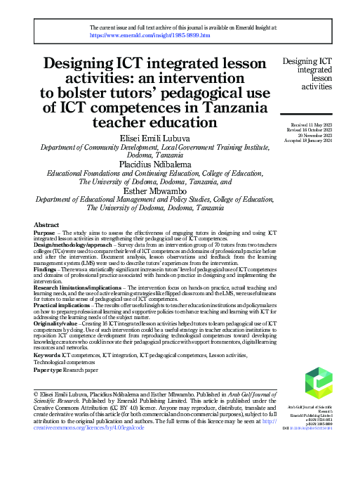 (PDF) Designing ICT integrated lesson activities: an intervention to ...