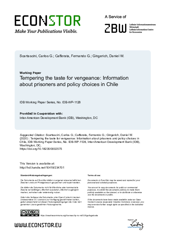 (PDF) Tempering the Taste for Vengeance: Information about Prisoners ...