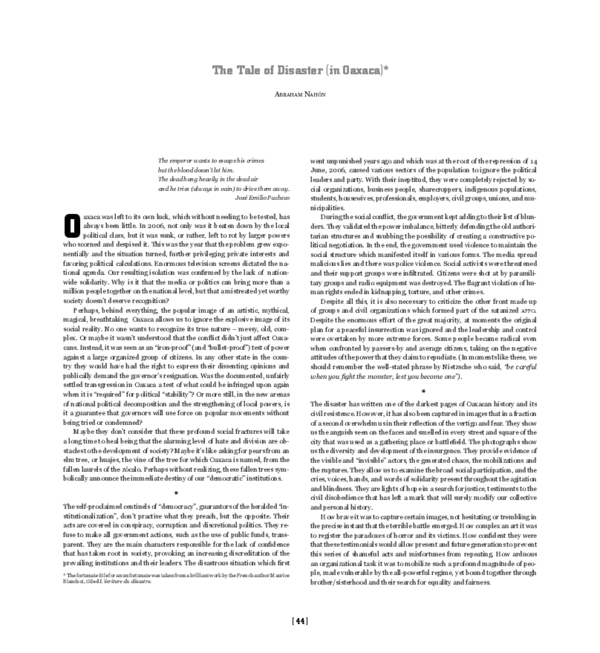 (PDF) The Tale of Disaster (in Oaxaca)