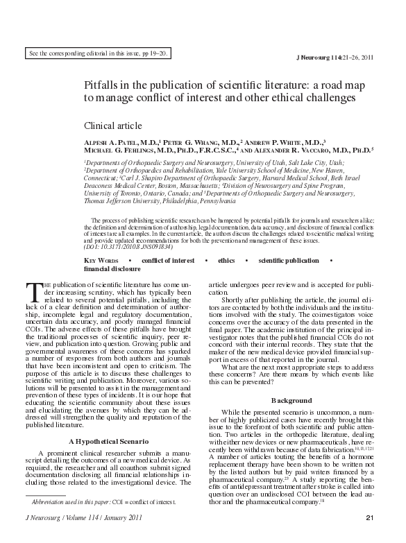 (PDF) Pitfalls in the publication of scientific literature: a road map ...
