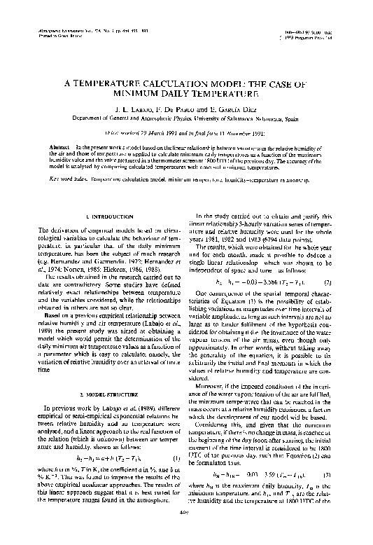 (PDF) A temperature calculation model: The case of minimum daily ...