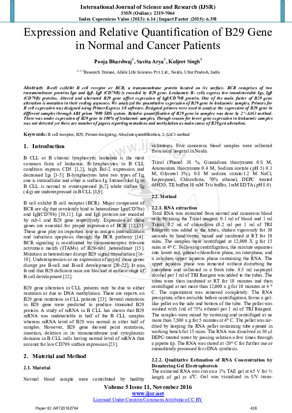 (PDF) Licensed Under Creative Commons Attribution CC BY Expression and ...