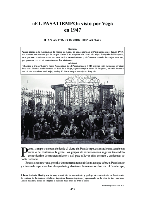 (PDF) El Pasatiempo" visto por Vega en 1947