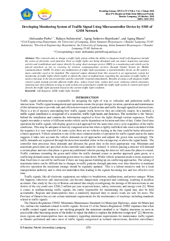 (PDF) Developing Monitoring System of Traffic Signal Using Microcontroller Device by SMS of GSM ...
