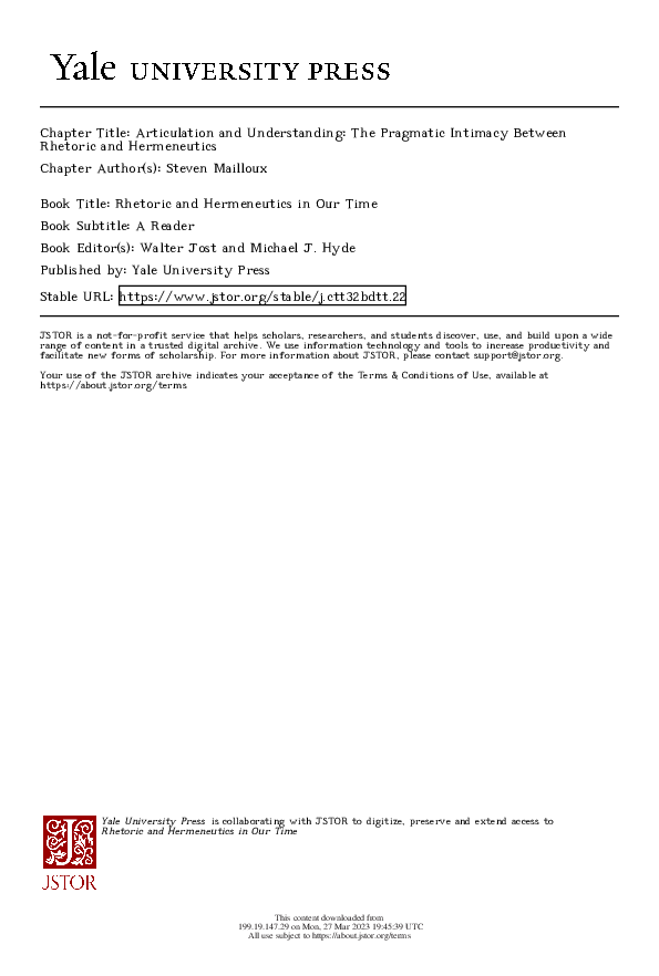 (PDF) Articulation and Understanding