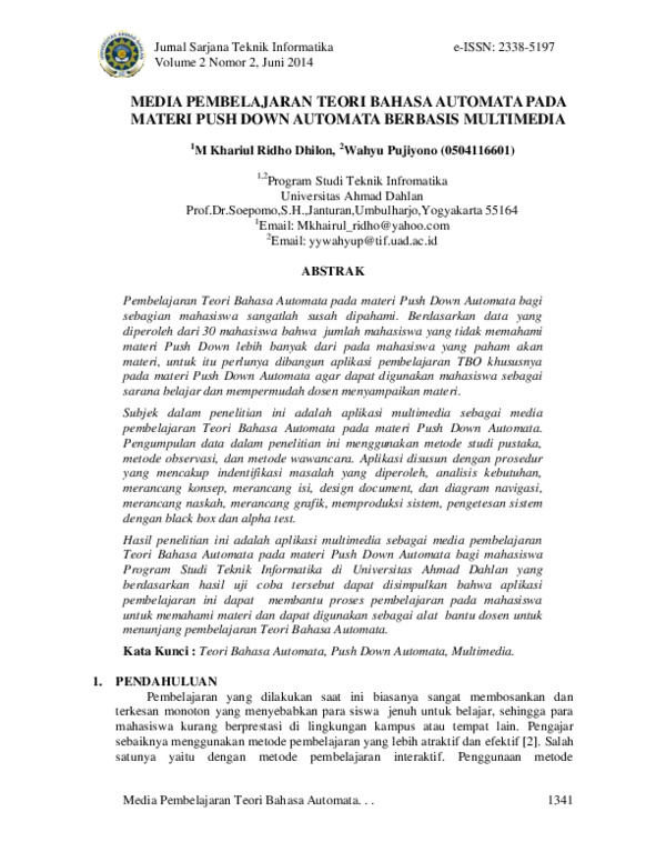 (PDF) Media Pembelajaran Teori Bahasa Automata Pada Materi Push Down ...