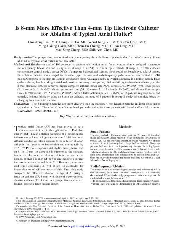 (PDF) Is 8-mm More Effective Than 4-mm Tip Electrode Catheter for ...