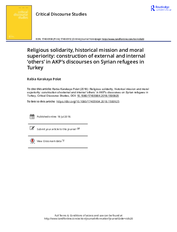 (PDF) Religious solidarity, historical mission and moral superiority ...