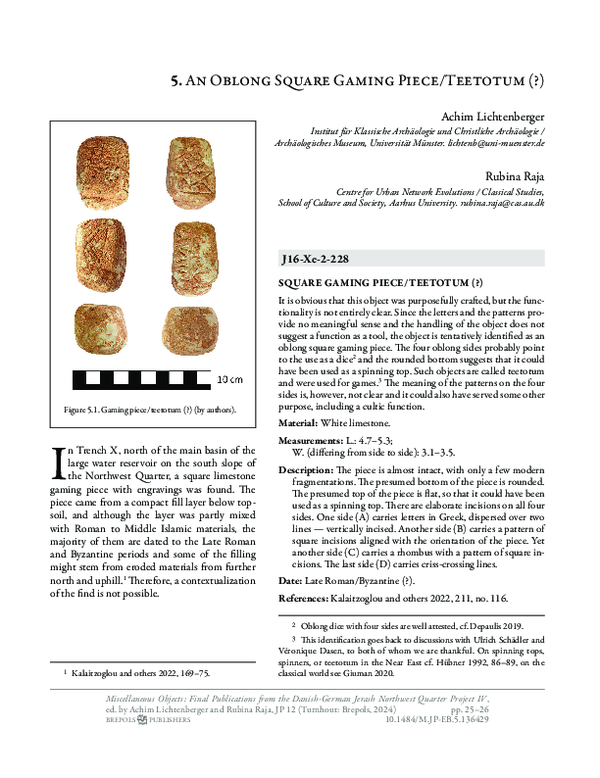(PDF) An Oblong Square Gaming Piece/Teetotum?