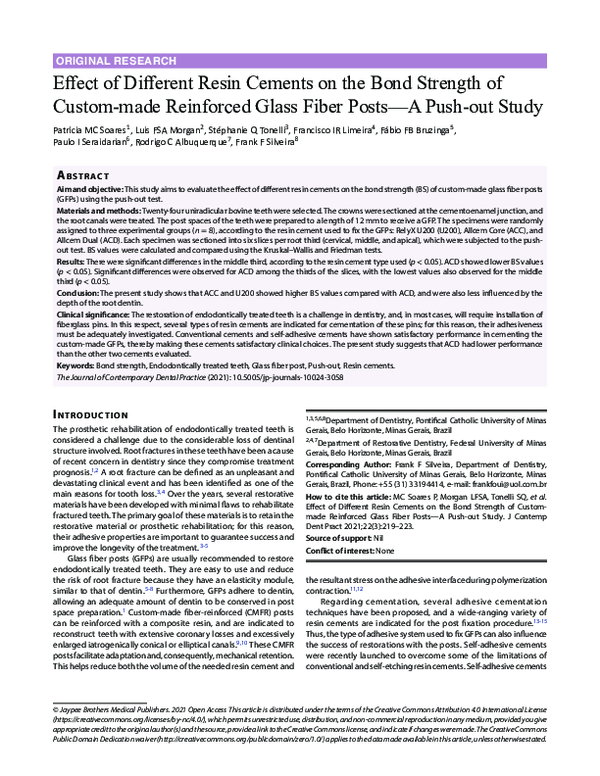 (PDF) Effect of Different Resin Cements on the Bond Strength of Custom ...
