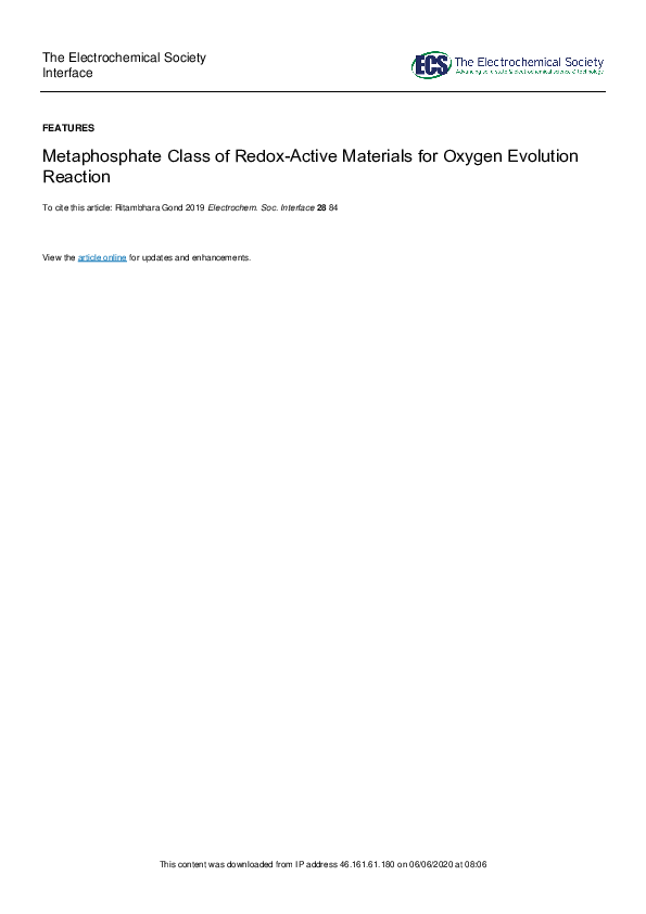 (PDF) Metaphosphate Class of Redox-Active Materials for Oxygen ...