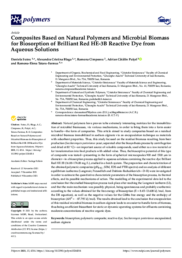(PDF) Composites Based on Natural Polymers and Microbial Biomass for ...