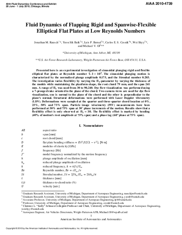 (PDF) Fluid Dynamics of Flexible Flapping Plates