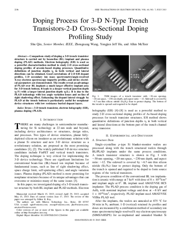 (PDF) Doping Process for 3-D N-Type Trench Transistors-2-D Cross ...