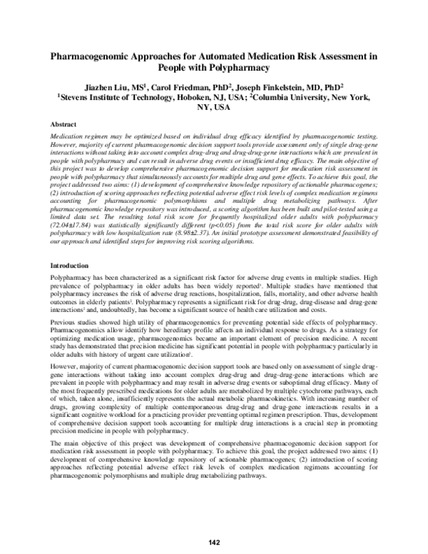 (PDF) Pharmacogenomic Approaches for Automated Medication Risk ...