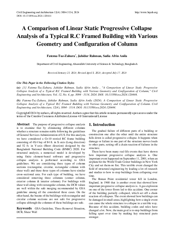 (PDF) A Comparison of Linear Static Progressive Collapse Analysis of a Typical R.C Framed ...