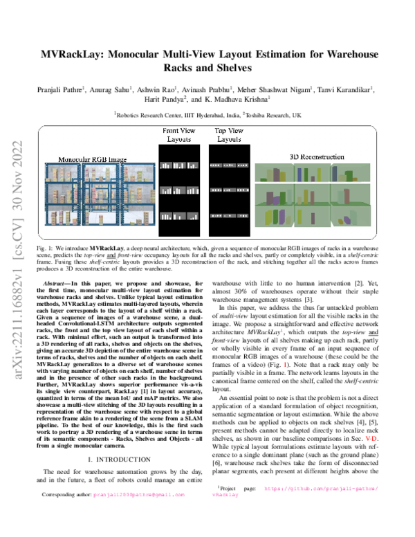 (PDF) MVRackLay: Monocular Multi-View Layout Estimation for Warehouse ...