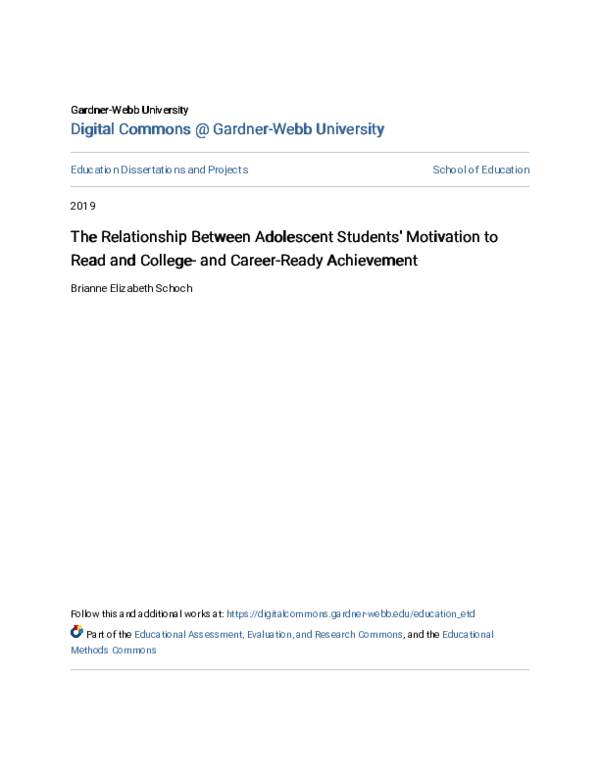(PDF) The Relationship Between Adolescent Students' Motivation to Read ...