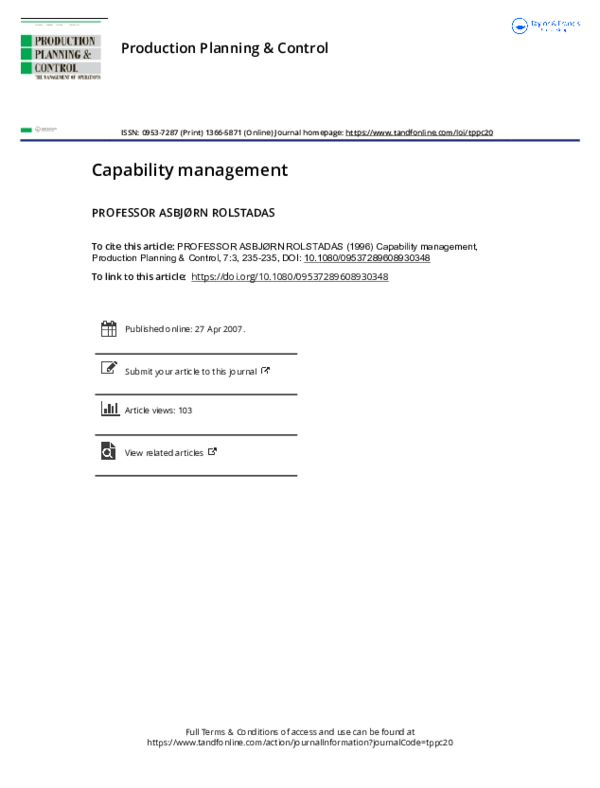 (PDF) Capability management
