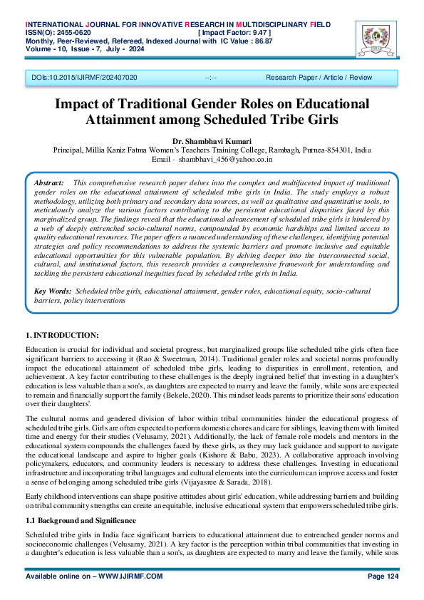 (PDF) Impact of Traditional Gender Roles on Educational Attainment ...
