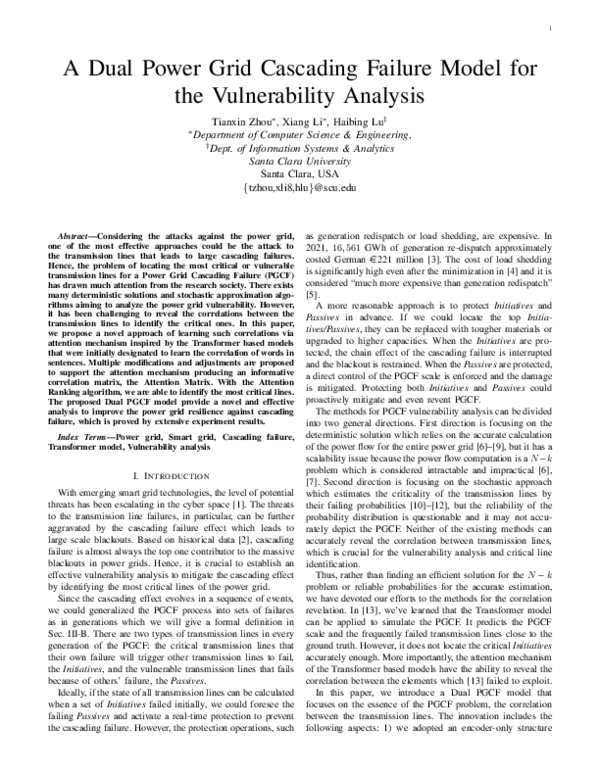 (PDF) A Dual Power Grid Cascading Failure Model for the Vulnerability ...