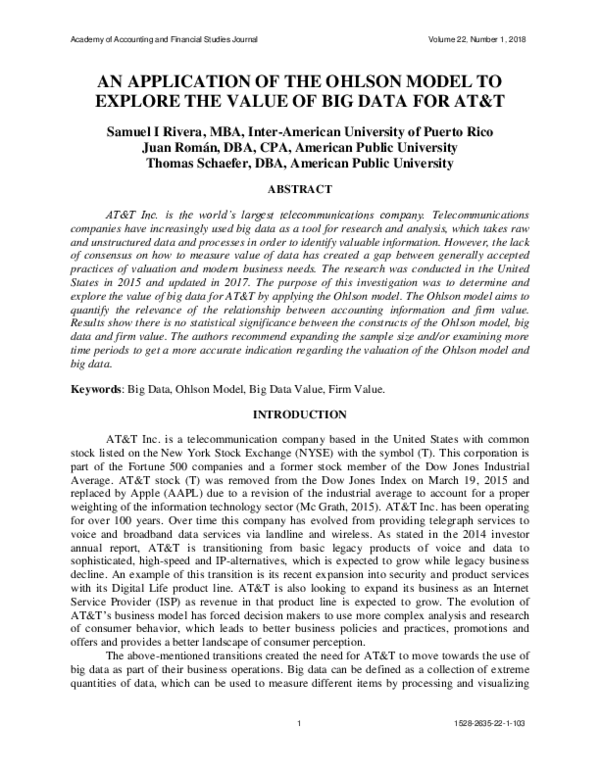 (PDF) An Application of the Ohlson Model to Explore the Value of Big ...