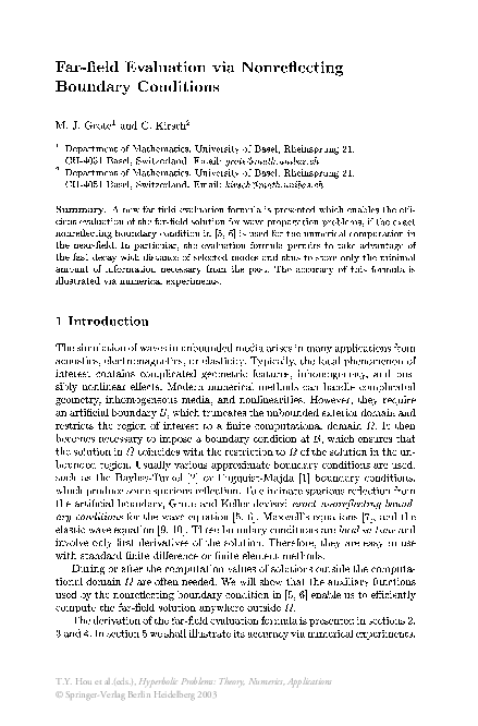 (PDF) Far-field Evaluation via Nonreflecting Boundary Conditions