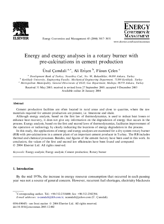 (PDF) Energy and exergy analyses in a rotary burner with pre ...