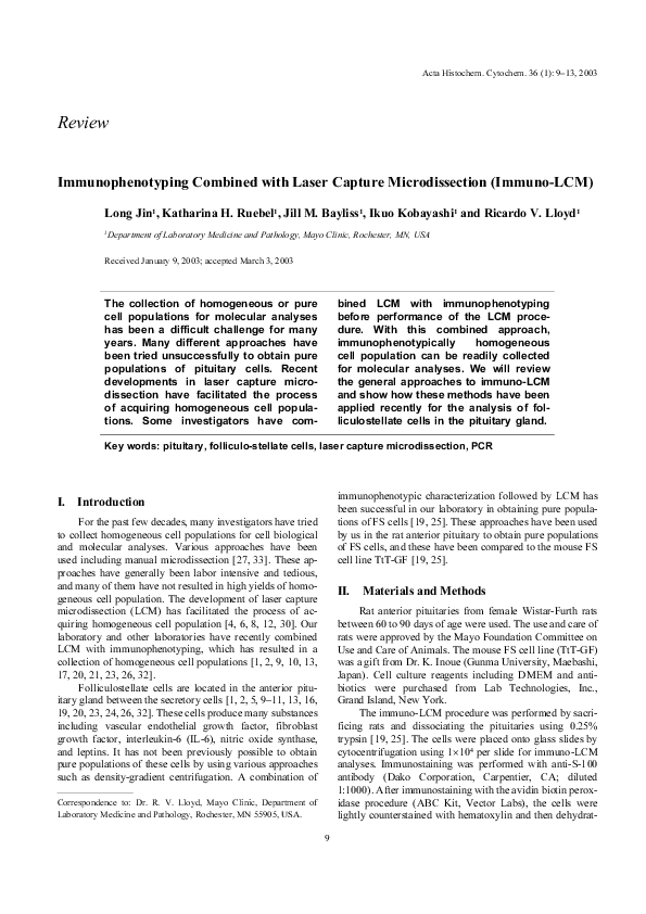 (PDF) Immunophenotyping Combined with Laser Capture Microdissection ...