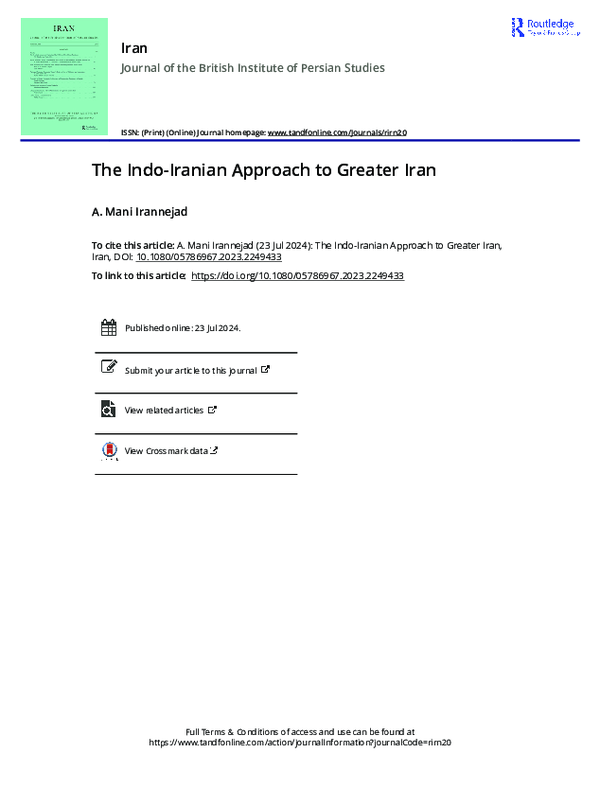 (PDF) The Indo-Iranian Approach to Greater Iran