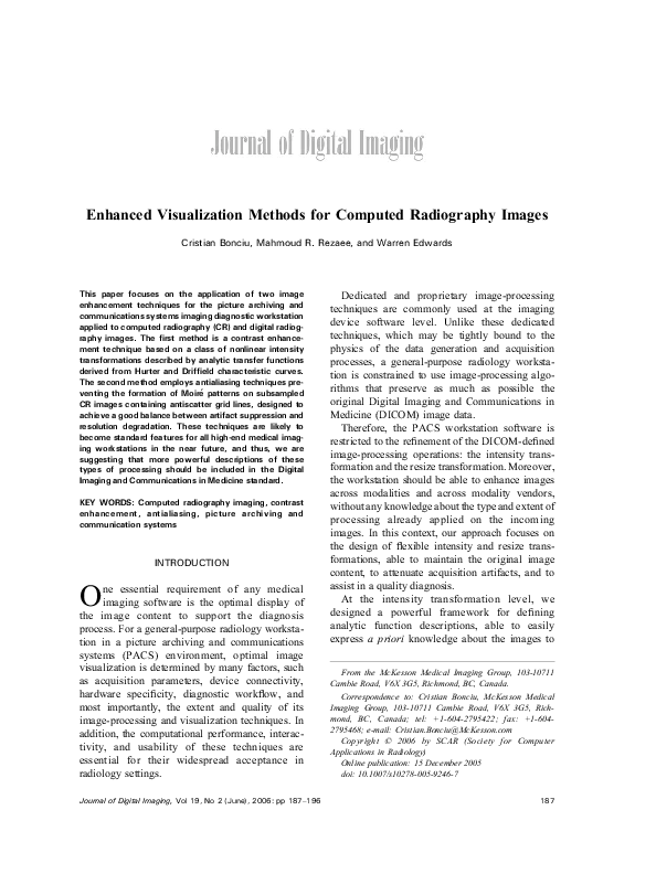 (PDF) Enhanced Visualization Methods for Computed Radiography Images | Mahmoud Re - Academia.edu