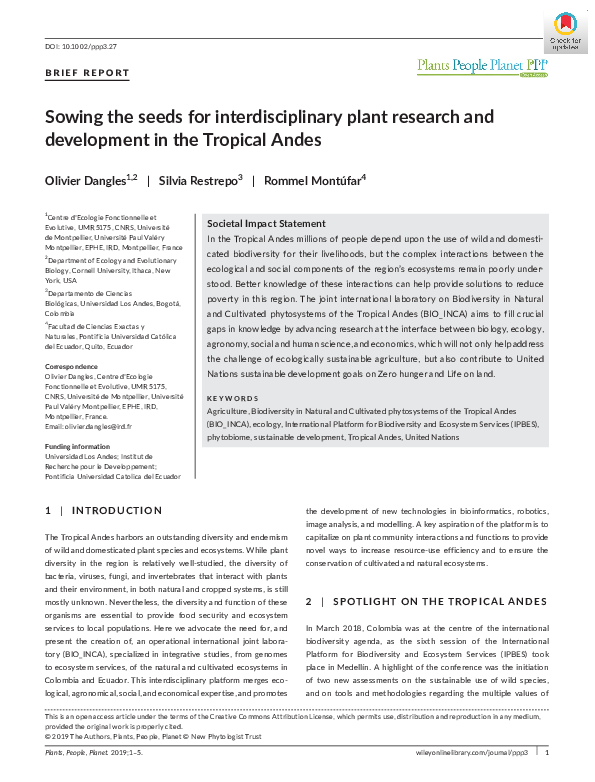 (PDF) Sowing the seeds for interdisciplinary plant research and ...