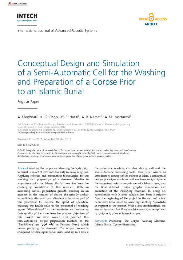 (PDF) Conceptual Design and Simulation of a Semi-Automatic Cell for the Washing and Preparation ...
