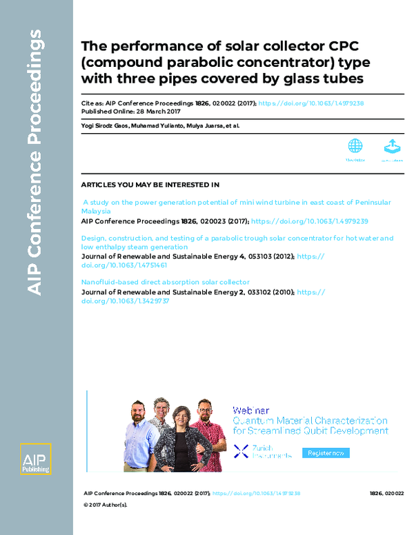 (PDF) The performance of solar collector CPC (compound parabolic concentrator) type with three ...