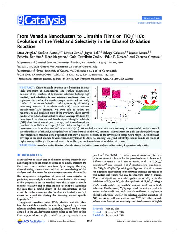 (PDF) From Vanadia Nanoclusters to Ultrathin Films on TiO2(110 ...