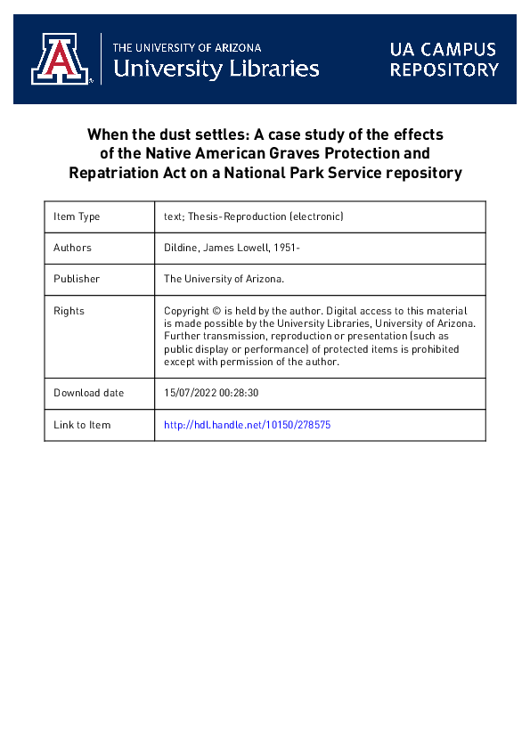 (PDF) When the dust settles: A case study of the effects of the Native ...