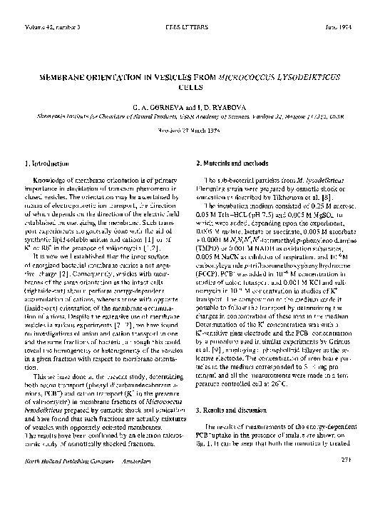 (PDF) Membrane orientation in vesicles from Micrococcus lysodeikticus cells