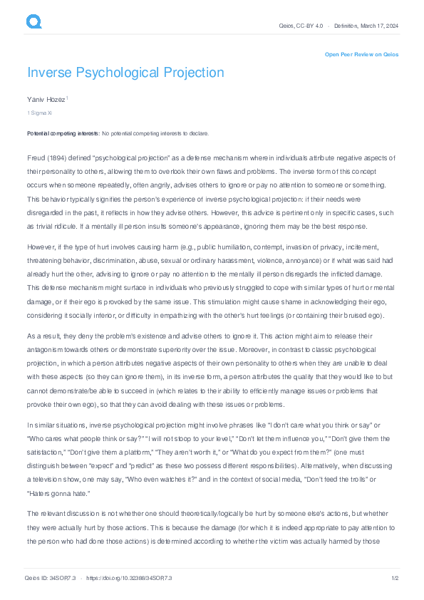 (PDF) Inverse Psychological Projection