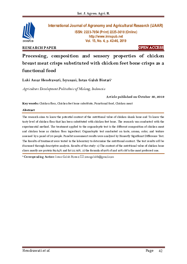 (PDF) Processing, composition and sensory properties of chicken breast ...