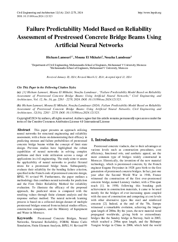 (PDF) Failure Predictability Model Based on Reliability Assessment of Prestressed Concrete ...