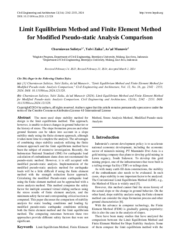 (PDF) Limit Equilibrium Method and Finite Element Method for Modified ...