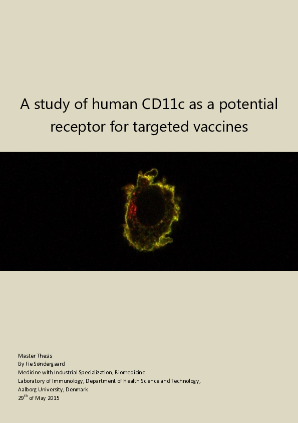 (PDF) Human CD11c as a potential receptor for targeted vaccines