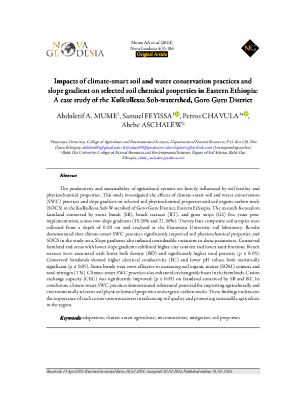 (PDF) Impacts of climate-smart soil and water conservation practices ...