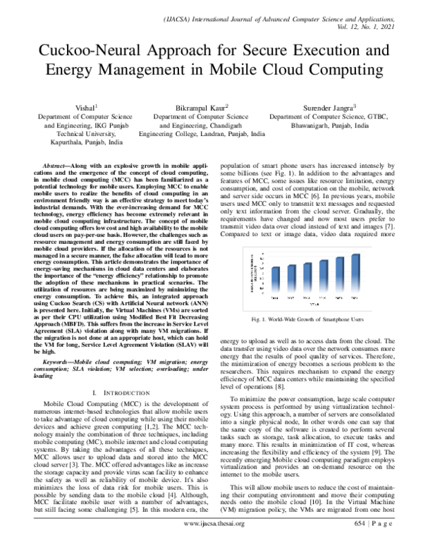 (PDF) Cuckoo-Neural Approach for Secure Execution and Energy Management in Mobile Cloud Computing