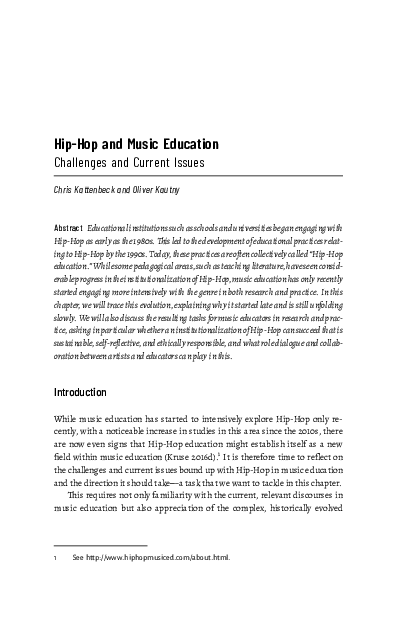 (PDF) Hip-Hop and Music Education